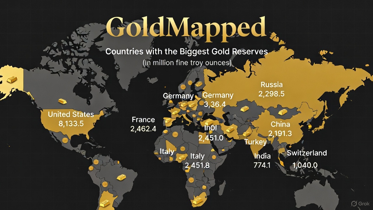 Mapping Global Gold: Which Nations Own the Most Gold Reserves?